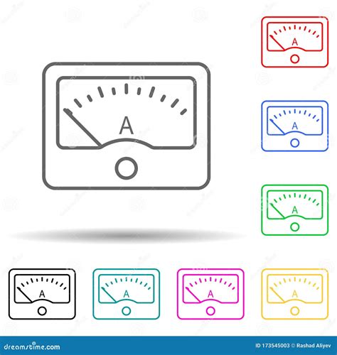Ampermeter Multi Color Style Icon Simple Thin Line Outline Vector Of Measuring Instruments