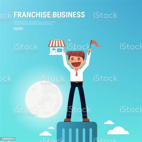 사업가 자신의 사업 프랜차이즈 개념을 확장 하 고 싶지 벡터입니다 평면 디자인 고객에 대한 스톡 벡터 아트 및 기타 이미지 고객 기업가 기회 Istock