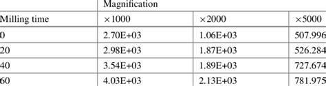 Mean Particle Size Of Segmented Sem Images At Different Magnifications