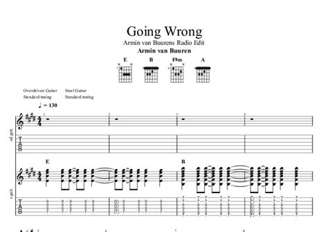 Going Wrong Radio Edit Tab And Chords Armin Van Buuren