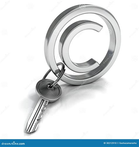 Copyright Concept Metallic Symbol With Safety Key Stock Illustration Illustration Of Patent