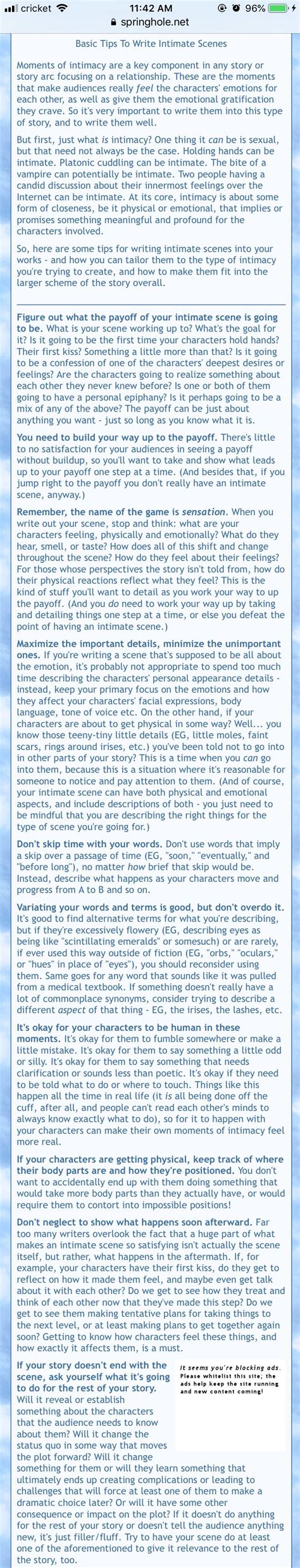 Writing Intimate Scenes