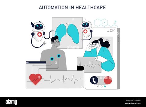 Healthcare Automation Concept Illustration Of Robotics And Digital
