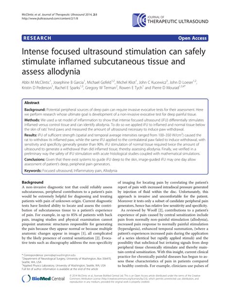 Pdf Intense Focused Ultrasound Stimulation Can Safely Stimulate