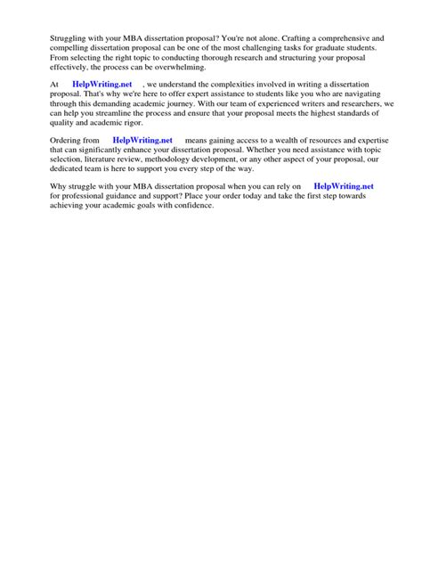 Mba Dissertation Proposal Samples Pdf Thesis Digital Marketing