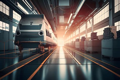 Premium Ai Image Automation Aumobile Factory Concept Robot Assembly Line In Car Manufacturing