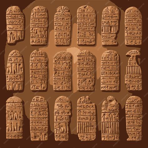 Premium Vector Akkadian Cuneiform Assyrian And Sumerian Writing