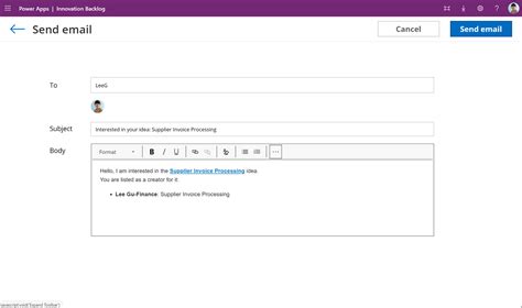use the innovation backlog app to manage app and flow ideas power