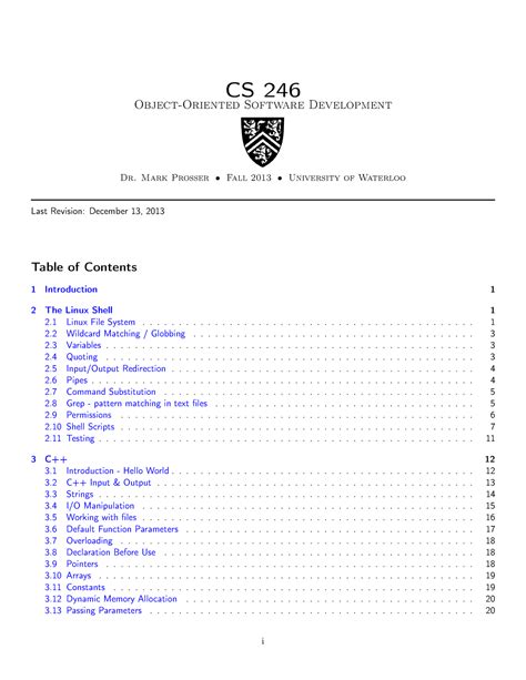 Object Oriented Software Devel Lecture Notes Cs246 Object