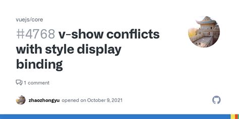 V Show Conflicts With Style Display Binding · Issue 4768 · Vuejscore · Github