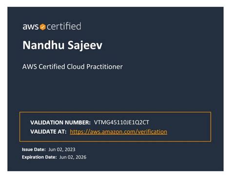 Nandhu Sajeev On Linkedin Aws Cloudpractitioner Certificationachieved Cloudcomputing Cloud