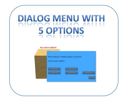Second Life Marketplace Simple Dialog 5 Choices