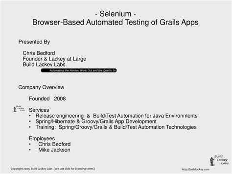 ppt selenium browser based automated testing for grails apps powerpoint presentation id 9788