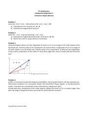 PY Homework Pdf PY Physics I Homework Assignment Instructor Wayne Warrick Problem