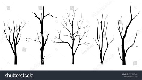 Black Branch Tree Naked Trees Silhouettes Stock Vector Royalty Free 1533267440 Shutterstock