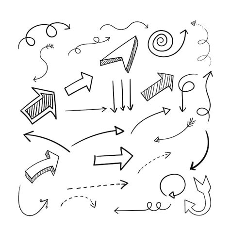 Psd Set Of Arrow Design Element Premium Ai Generated Psd