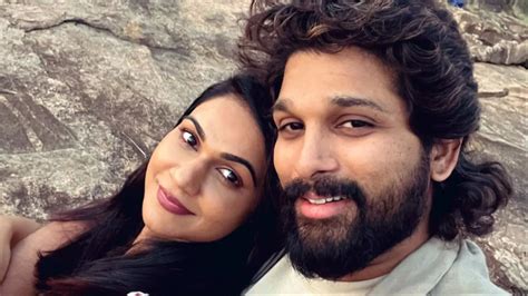 Allu Arjun And Sneha Reddys Cheeky Kiss Picture Takes Social Media By