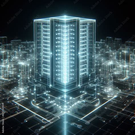 Futuristic Quantum Computing Data Center High Tech Server Room With Advanced Technology