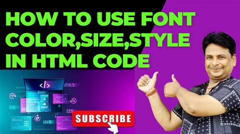 How To Use Font Colorsizestyle In Html Code Youtube