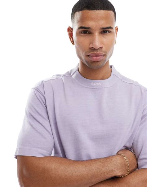 Hugo Boss Te Dye Neck Logo Relaxed Fit T Shirt In Purple Modesens