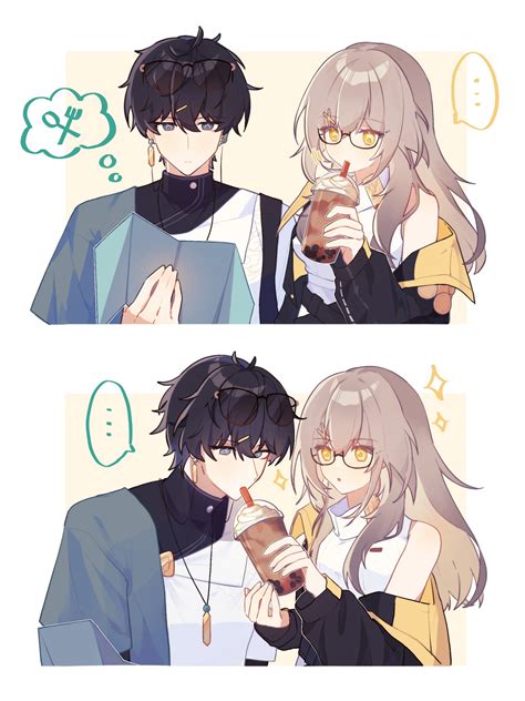 Trailblazer Stelle Dan Heng And Stelle Honkai And More Drawn By Michu Chchu Danbooru