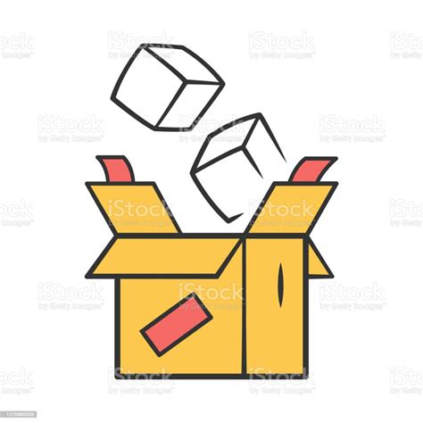 소포 포장 노란색 색상 아이콘입니다 포장 및 포장을 주문하십시오 상품 골판지 상자 우편 서비스 소포 배달 상자 저장 판지 상자 격리 벡터 일러스트레이션 개념에 대한 스톡
