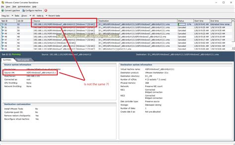 Difference Between Select And Converted Vm In Vcenter Converter