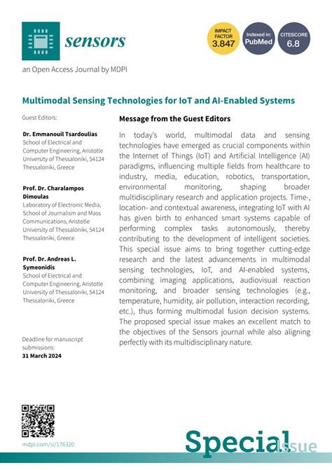 Pdf Special Issue Multimodal Sensing Technologies For Iot And Ai