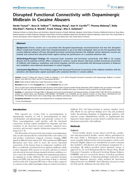 Pdf Disrupted Functional Connectivity With Dopaminergic Midbrain In
