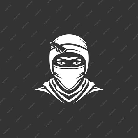 Premium Vector Ninja Warrior Logo Vector Black And White Ninja