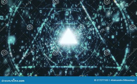 Digital Data Tunnel Journey Loopable Matrix Core Tunnel Of Binar Lights Animation In 4k Stock