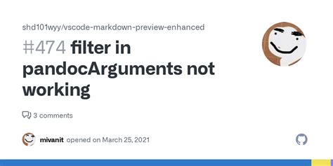 Filter In Pandocarguments Not Working · Issue 474 · Shd101wyyvscode Markdown Preview Enhanced