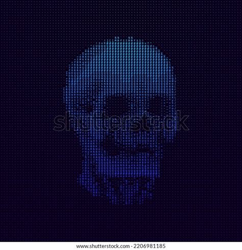 Skull Old School Terminal Ascii Art Stock Vector Royalty Free