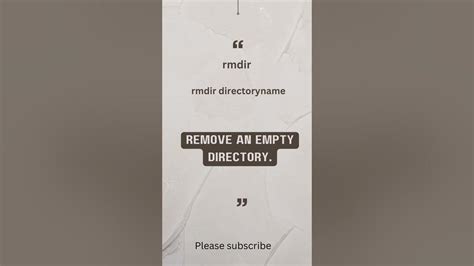Linux Command Line Basicsrmdir Youtube