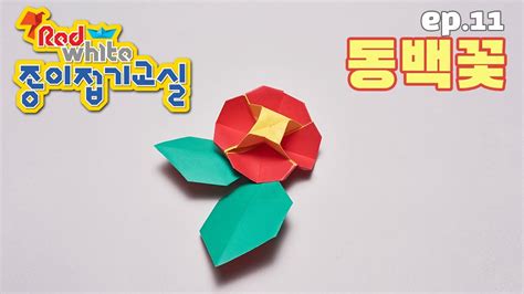 레드 화이트의 종이접기 교실 EP11 동백꽃 Origami Camellia Flower YouTube
