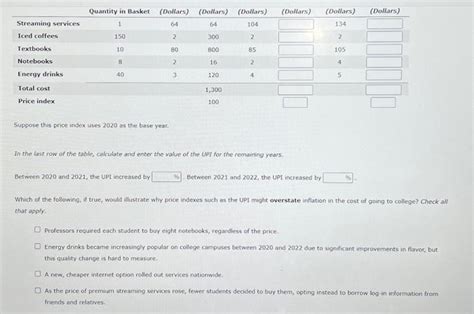 1 calculating inflation using a simple price index