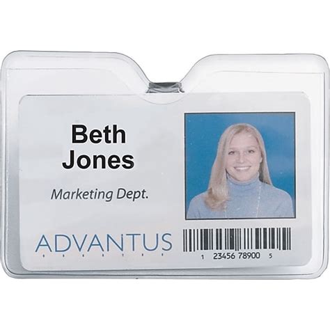 Advantus Id Badge Holder Horizontal With Clip 4 X 3 Insert Size