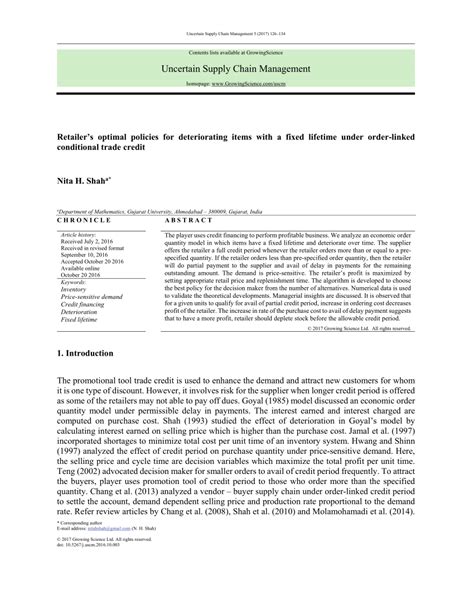 Pdf Retailers Optimal Policies For Deteriorating Items With A Fixed Lifetime Under Order