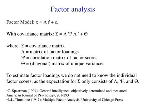 Ppt Some Multivariate Techniques Principal Components Analysis Pca Factor Analysis Fa