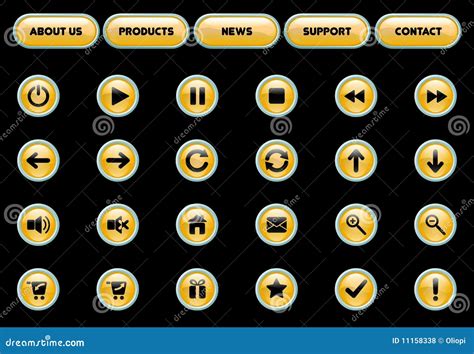 Yellow And Black Vector Web Buttons Stock Vector Illustration Of