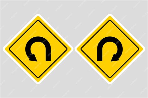 Premium Vector Very Sharp Curve Ahead Sign Vector Design