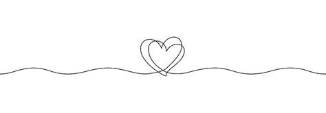 부부의 마음과 사랑의 상징의 하나의 연속 선 그리기 얇은 컬 테두리와 단순한 선형 스타일의 낭만적 인 상징 편집 가능한 획 현대 낙서 벡터 일러스트 레이 션 하트 모양에