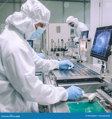 Quality Control Station Within The Factory Where Technicians Are