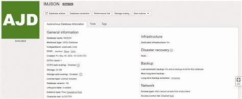 Oradicas Oracle Autonomous Json Create New Instance On Oci Free Tier