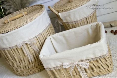 Набор плетеных корзин для дома для хранения Beige classic – заказать на ...