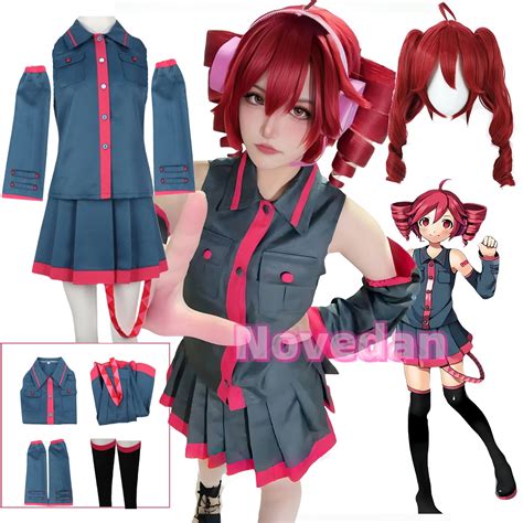 Anime Miku Kasane Teto Cosplay Costume Women Men Blue Uniform Dress