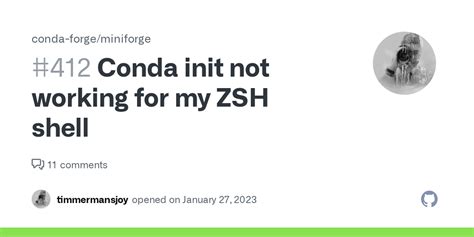 Conda Init Not Working For My ZSH Shell Issue 412 Conda Forge
