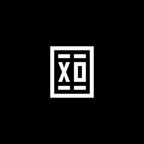 Xo Initial Logo With Square Rectangular Shape Style 11487707 Vector Art