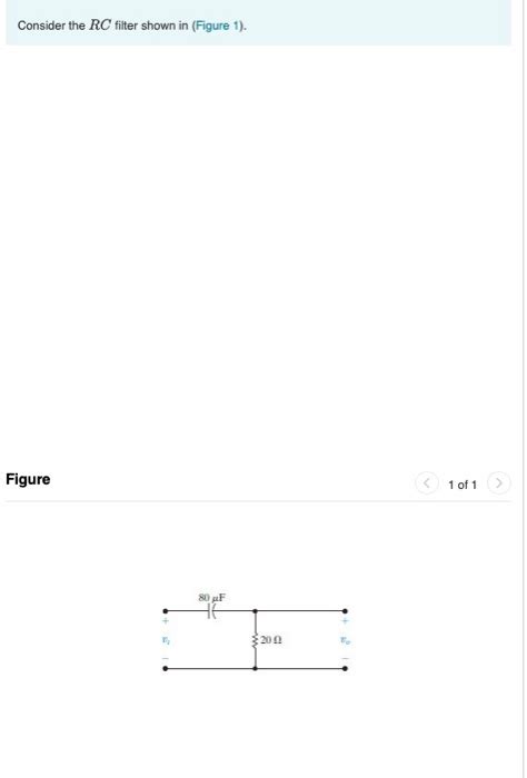Solved Consider The RC Filter Shown In Figure Figure Chegg