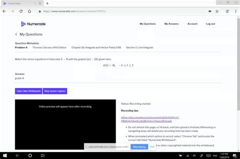 Solved Match The Vector Equations In Exercises 1 8 With The Graphs A H Given Here 𝐫